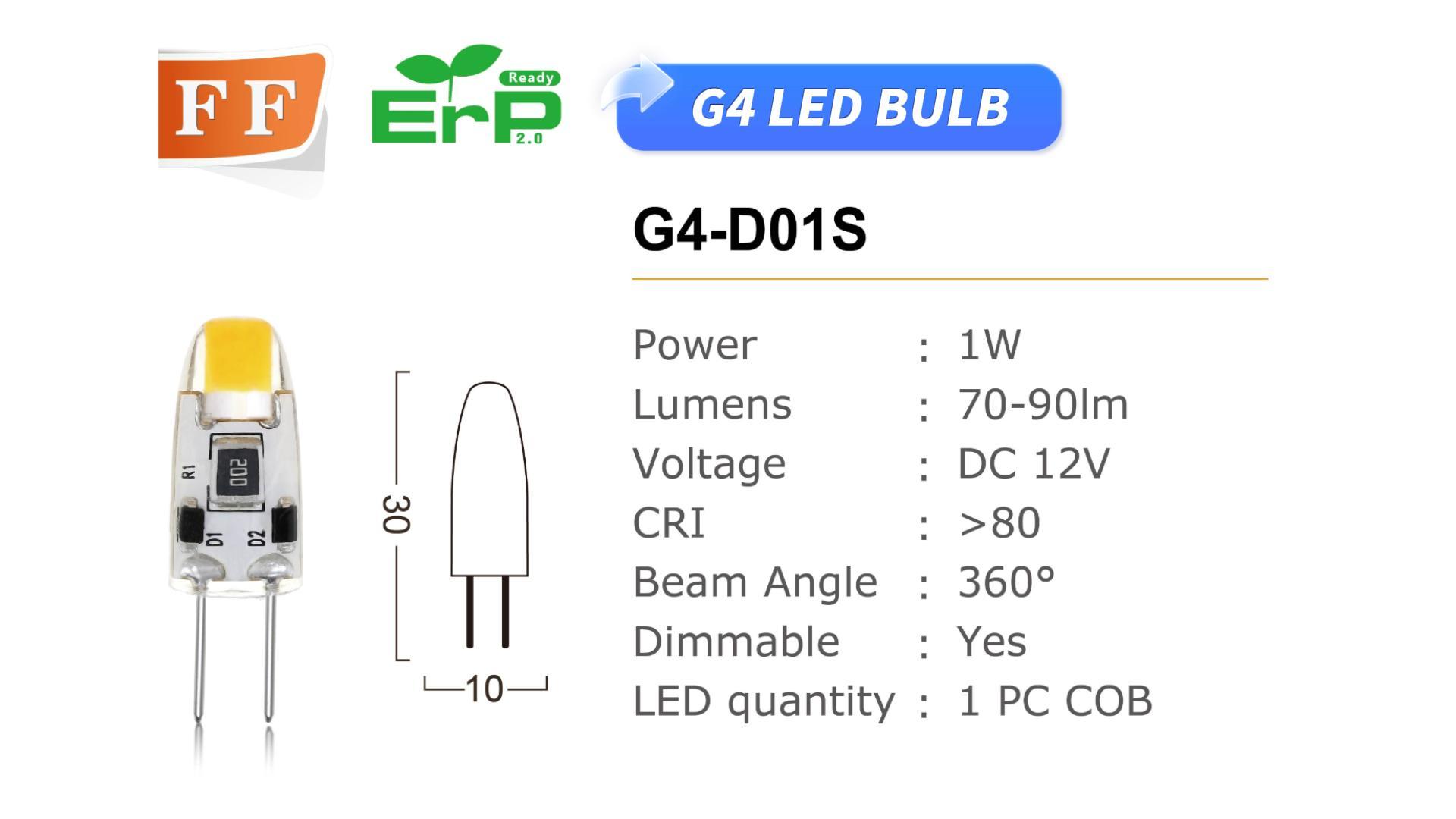 Epistar LED Bulb G4 1 PCS COB DC 12V Light